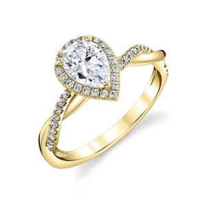 Blocaci Pear Shaped Engagement Rings for Women 1 Carat Center Moissanite Wedding Anniversary Rings 925 Sterling Silver 10K 14K 18K Gold with Text Engraving(925 Sterling Silver)