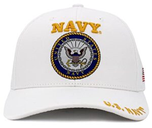 kbnavy-004 wht us navy officially licensed baseball cap military usa vintage adjustable hat