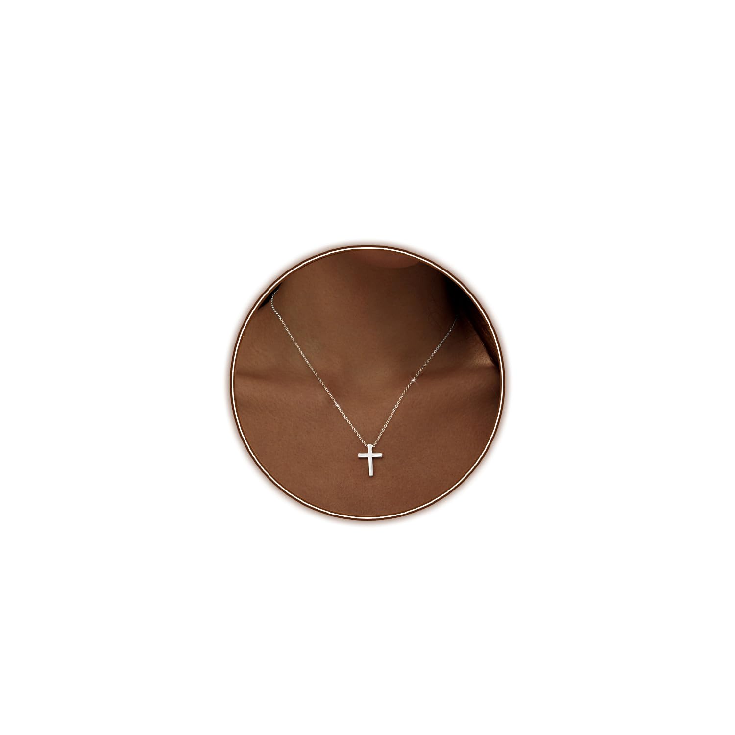 Zeffy Cross Necklace for Women 18k Silver Plated Tiny Cross Pendant Necklace for Women Simple Layered Cross Necklaces for Women