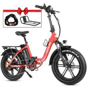 vitilan step through electric bike, folding 750w step thru ebikes for adults 1200w peak, 20”*4” electric bike fat tire, 20ah sam-sung battery electric bicycle, 28mph ebike for men women, black