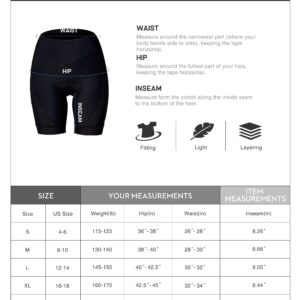 Heathyoga Womens 4D Padded Bike Shorts with Pockets Padding Cycling Shorts Women Bicycle Shorts Biker Biking Shorts Black