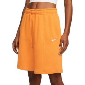 nike women's sportswear essential fleece high rise shorts (as1, alpha, s, regular, regular, light curry, small)