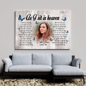 Personalized Memorial Canvas for Loss of Loved one, Sympathy Gift for Loss of Sister Daughter Mom - I Never Left You- VTQ133 (16x12 inch)