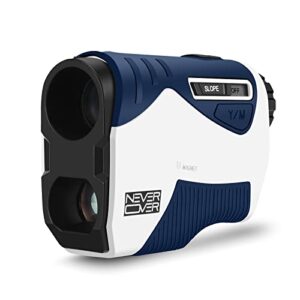 never over range finder golfing with vibe, golf range finder with magnet, 1200 yard accurate rangefinder golf with slope (blue)