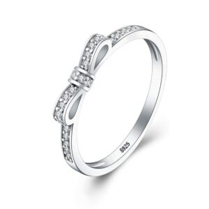 lgsy 925 sterling silver cz bow rings for women