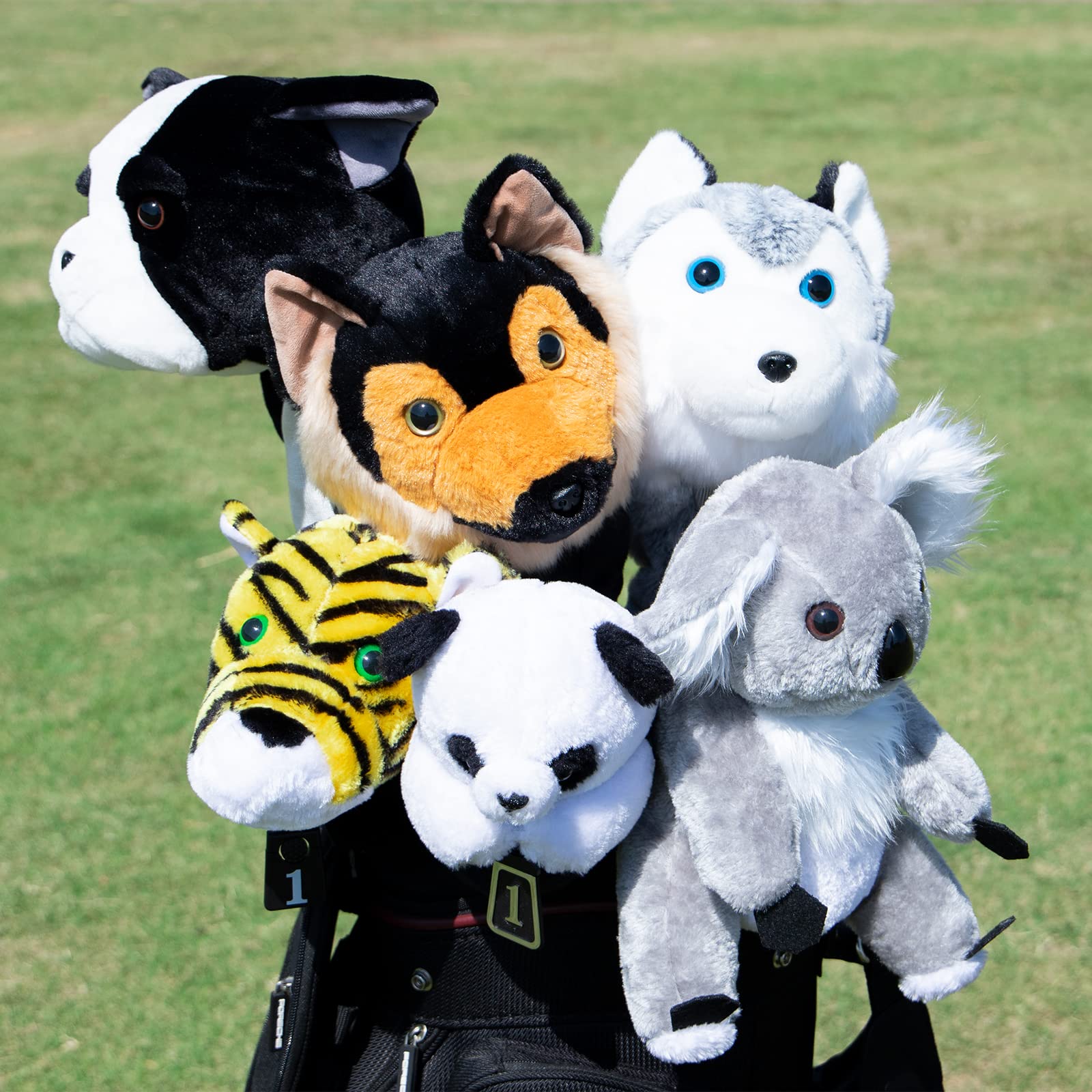 Montela Golf Club Head Cover Lovely Dog Driver Headcover Funny Animal Golf Head Cover for Driver 460CC Golf Driver Cover Fit Taylormade Titleist D2 D3 917 Callaway Epic Ping