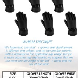 12 Pairs Kids Ski Gloves Winter Gloves Snow Gloves for Kids Waterproof Gloves Kids Warm Children Gloves Bulk (Black, 8-12 Years)