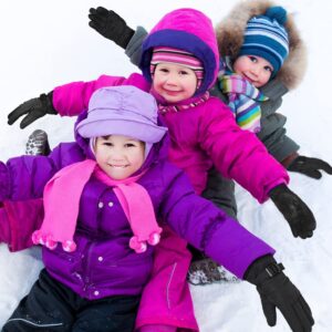 12 Pairs Kids Ski Gloves Winter Gloves Snow Gloves for Kids Waterproof Gloves Kids Warm Children Gloves Bulk (Black, 8-12 Years)