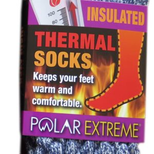 Polar Extreme Thermal Extra Heavy Acrylic Winter Marled Knit Top Socks Matching 2-Pack Random