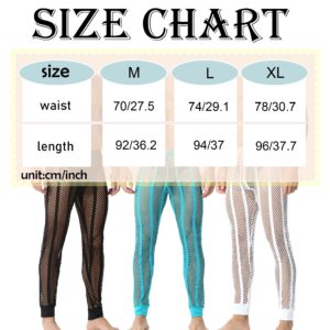 WINTOFW Men's Mesh Fishnet Pants See Through Darwstring Long Pajamas Pants Leggings Underpants Underwear