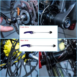 Moicstiy 1Pair Quick Release Bicycle Hubs Bike Wheel Hub Front and Rear Skewers Clip Kit for Mountain Bike (Blue)