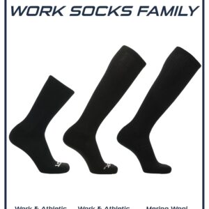 TCK 12 Pairs Work & Athletic Crew Socks (12 Pairs-Black, Large)