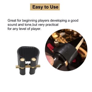 PU Leather Alto Saxophone Ligature Clip Fastener with Saxophone Mouthpiece Plastic Cap For Alto Sax Saxophone