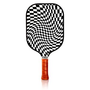 sunday pickle co. stylish premium pickleball paddle racket - durable carbon fiber face - usapa approved - indoor outdoor pickle ball paddle - non-slip grip