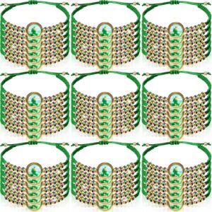 youyole 50 pieces san judas tadeo bracelet saint jude bracelet rosary adjustable handmade green knot rosary bracelet st jude bracelet for women men