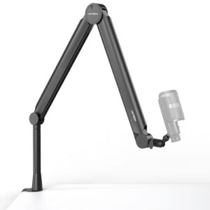 ixtech premium microphone boom arm with desk mount, 360° rotatable, fully adjustable, for podcast, video, gaming, radio, studio, recording, sturdy and universal valiant model