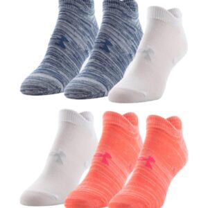 Under Armour Women''s Essential 2.0 No Show Socks, 6-Pairs, Beta Tint/Brilliance Medium, 1332943