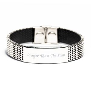 inspirational bracelet,stronger than the storm,motivational gifts,for women girls,for women girls,stainless bracelet