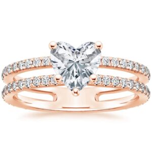 10k solid rose gold handmade engagement rings 1.50 ct heart cut moissanite diamond solitaire bridal wedding rings for her women minimalist rings anniversary propose gift (8)