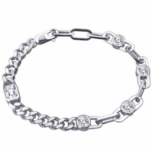 fixestar paperclip chain bracelet 6.5-7.5 inch i 3ctw df vvs emerald cut moissanite diamonds bracelets for women i silver with 18k white gold plated 6mm cuban link chain bracelet