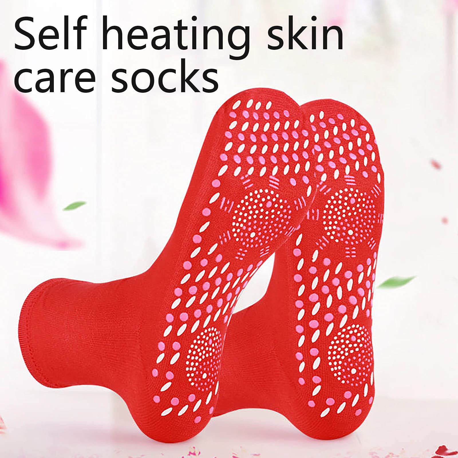 COMIOR 4 Pairs Mix Color Self-Heating Socks Warm Heated Socks, Self Heating Socks Hiking Heated Socks For Men Women, Magnetic Socks Comfortable Breathable Anti-Freezing Winter Warm Foot Socks