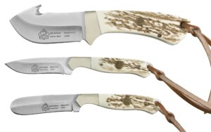 puma sgb trophycare 3 piece pom commando stag knife set with leather sheath