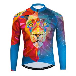 youalso blue lion long sleeve cycling jersey men reflective road bike shirts for bmx mtb biking l