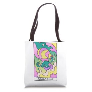 aquarius zodiac tote bag