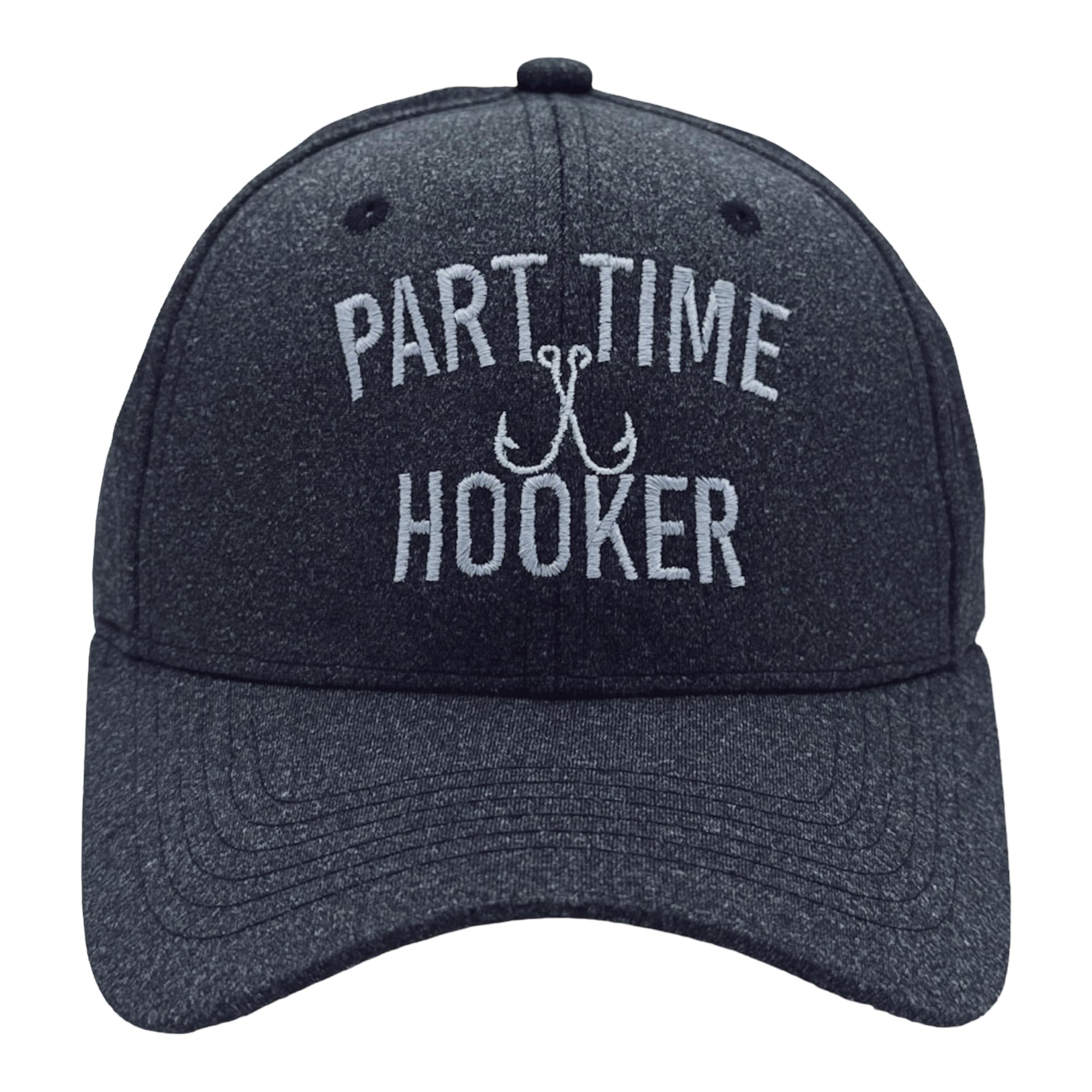 Part Time Hooker Hat Funny Fishing Hook Joke Cap Funny Hats Fishing Novelty Hats for Men Black - Standard