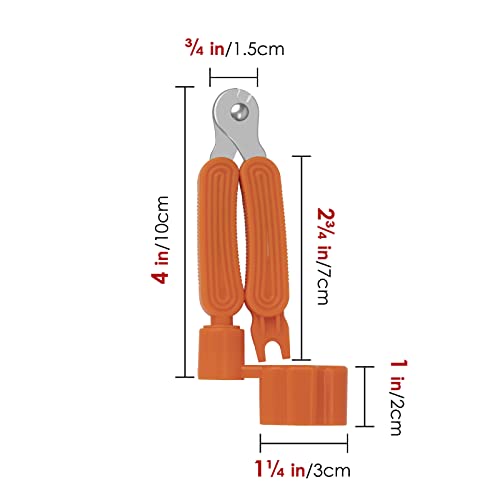 Musiin 3 in 1 Guitar String Changing Tool, Guitar String Winder, Guitar String Cutter, Guitar Bridge Pin Puller for Acoustic Electric Classical Guitar String Changing Restringing (Orange)