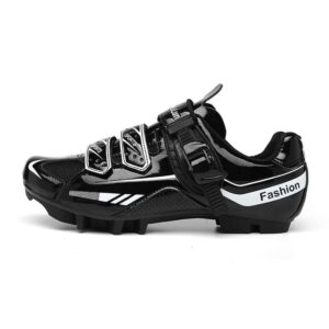 Ksloutdoor Unisex Outdoor Sports Cycling Shoes MTB/Mountain Men's Bike Shoes SPD Women's Compatible 2-Bolt Black Size 6/8