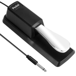 musiin universal midi keyboard sustain pedal with polarity switch for expressive music playing on digital pianos, keyboards, and synthesizers - durable and easy plug-and-play design