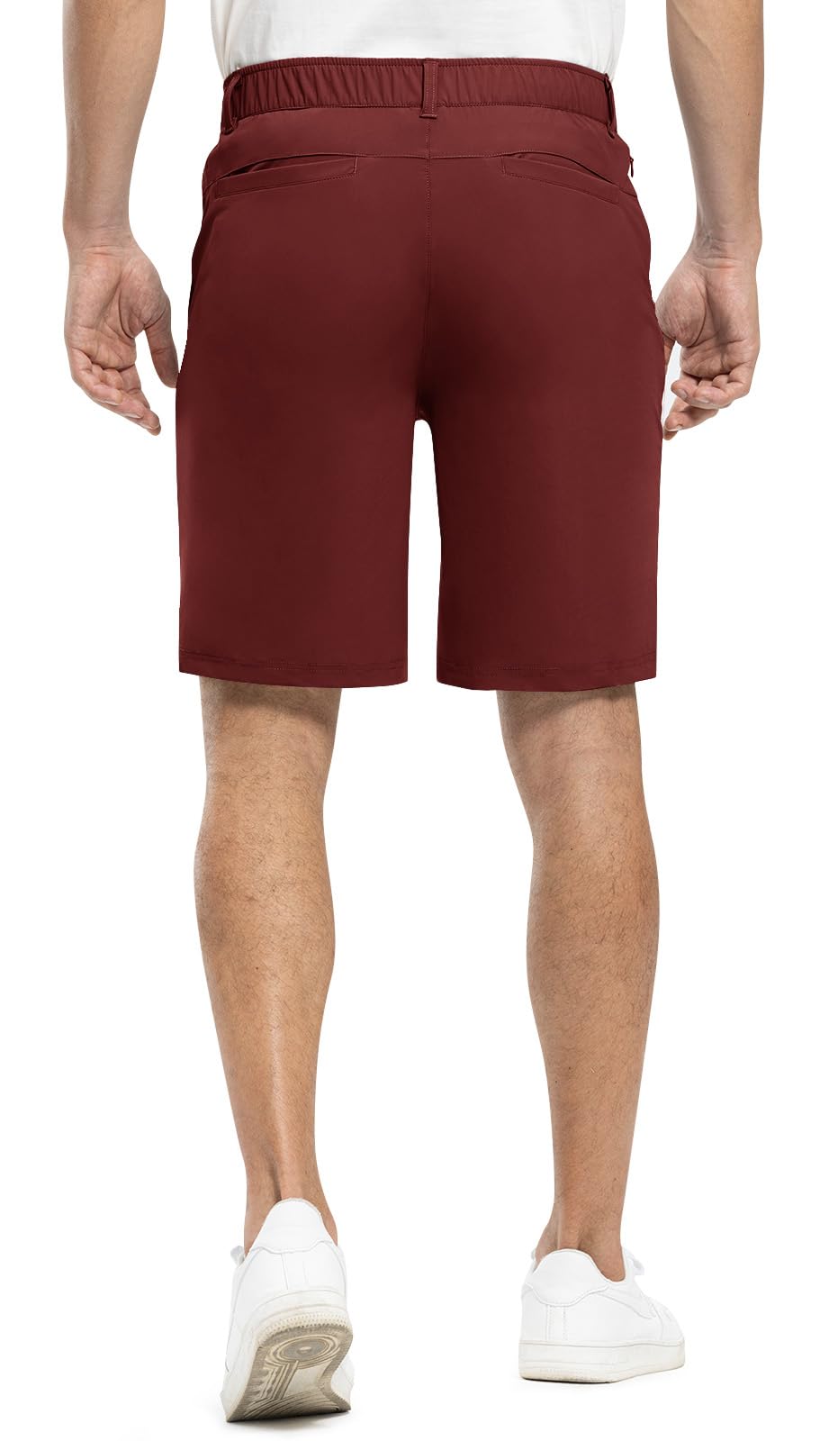 Rdruko Men's Work Shorts Stretch Dry Fit Golf Dress Sports Shorts(Wine Red, US 36)