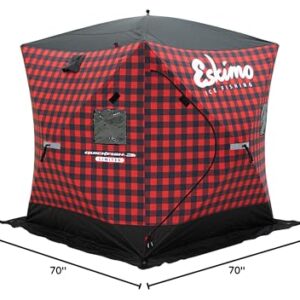 Eskimo QuickFish™ 3i Limited Edition, Pop-Up Portable Shelter, Insulated, Plaid, Three Person, 41445