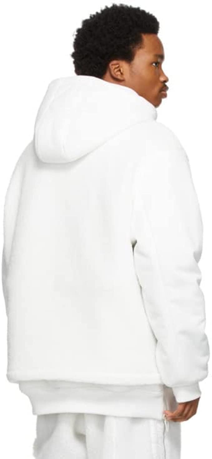 ADIDAS ORIGINALS X IVY PARK UNISEX SHERPA 1/2 ZIP LAYERED JACKET - CORE WHITE, SMALL