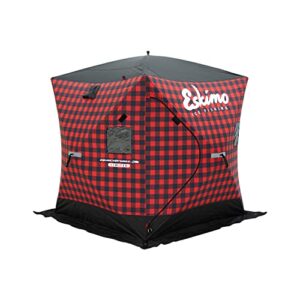 eskimo quickfish™ 3i limited edition, pop-up portable shelter, insulated, plaid, three person, 41445