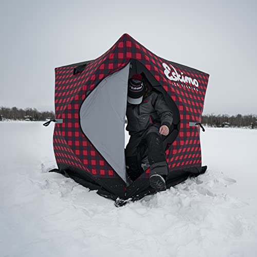 Eskimo QuickFish™ 3i Limited Edition, Pop-Up Portable Shelter, Insulated, Plaid, Three Person, 41445