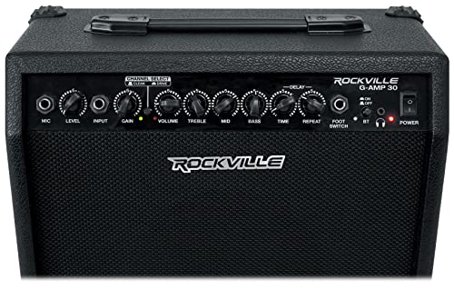 Rockville G-AMP 30 Watt Guitar Combo Amplifier Amp Bluetooth/Mic in+Footswitch