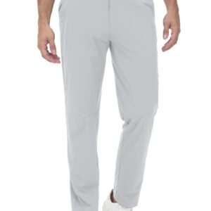 TBMPOY Mens Stretch Golf Pants Lightweight Quick Dry Casual Work Pant with 3 Pockets Light Grey 36