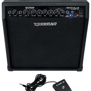 Rockville G-AMP 30 Watt Guitar Combo Amplifier Amp Bluetooth/Mic in+Footswitch