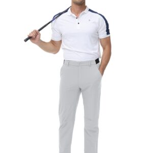 TBMPOY Mens Stretch Golf Pants Lightweight Quick Dry Casual Work Pant with 3 Pockets Light Grey 36