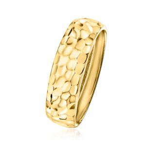 Canaria 10kt Yellow Gold Groove-Pattern Ring. Size 9