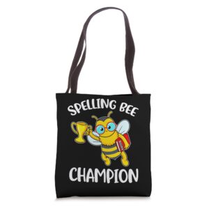 spelling bee champion tote bag