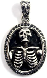 cosumosu skull skeleton body 925 sterling silver large pendant for necklace