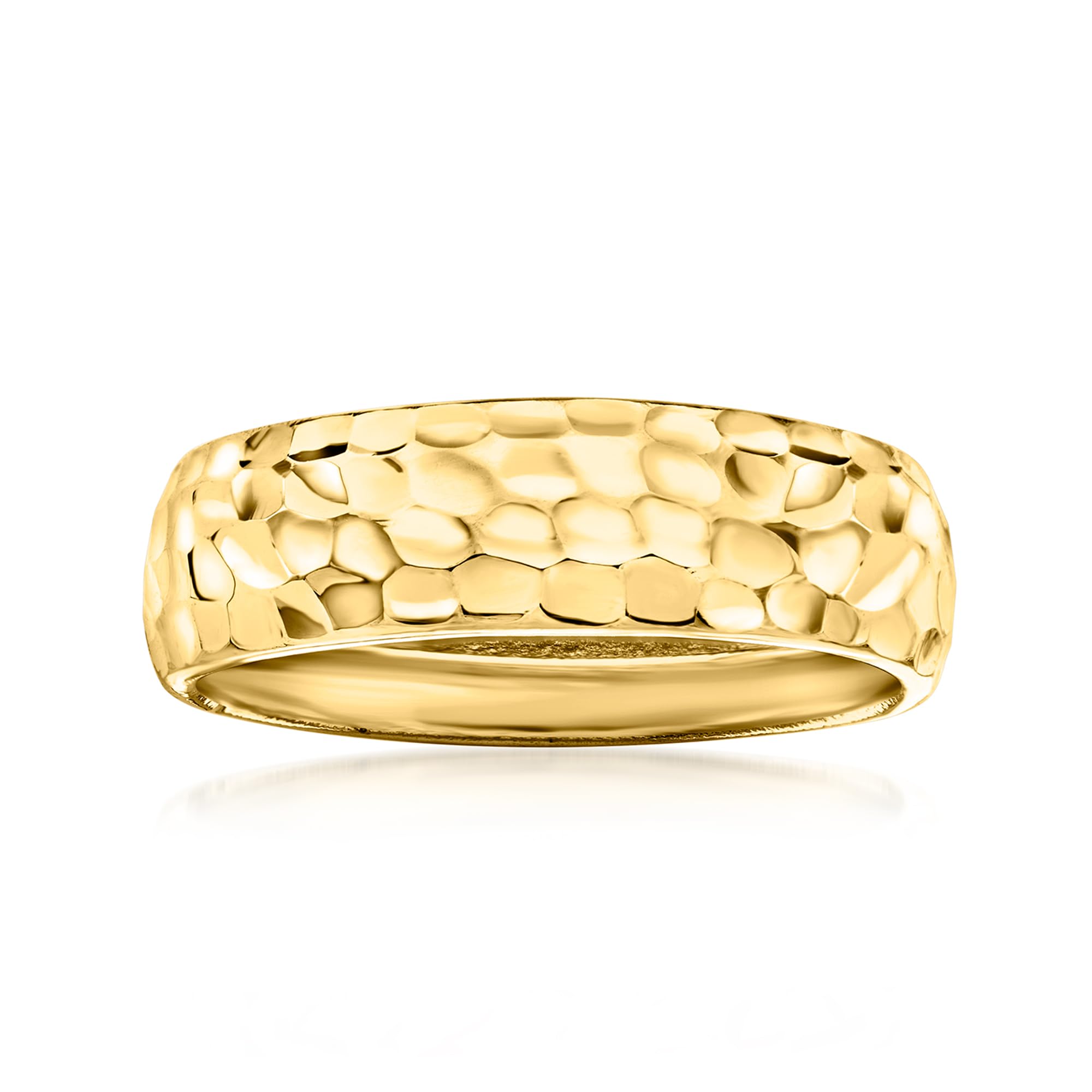 Canaria 10kt Yellow Gold Groove-Pattern Ring. Size 9