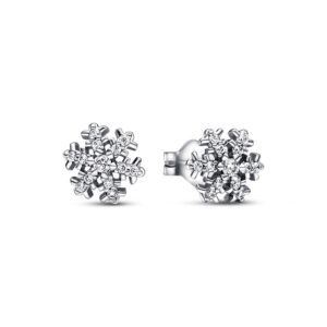 pandora sparkling snowflake stud earrings - elegant earrings for women - great gift for her - made with sterling silver & cubic zirconia, no gift box