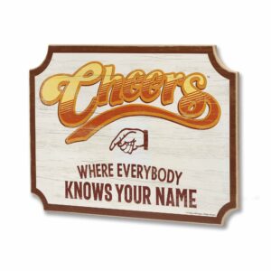 Open Road Brands Cheers Where Everybody Knows Your Name Wood Wall Decor - Fun Cheers Sign for Home Decorating