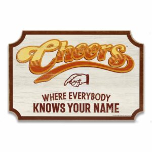 open road brands cheers where everybody knows your name wood wall decor - fun cheers sign for home decorating