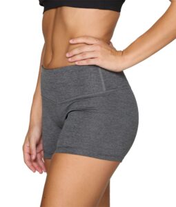 eafw women's ablaze eco-friendly recycled polyester 3" bike short (heather charcoal, small)