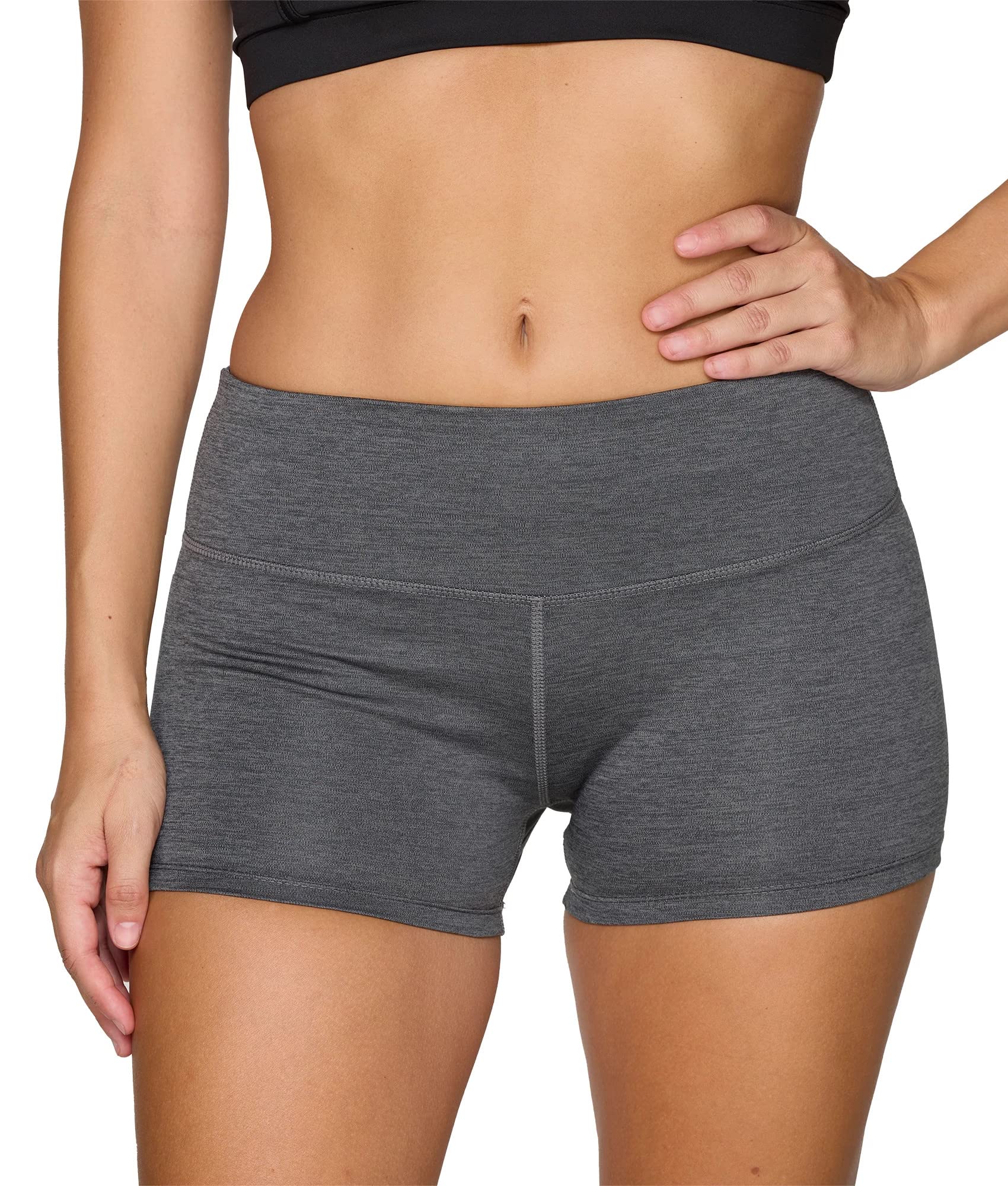 EAFW Women's Ablaze Eco-Friendly Recycled Polyester 3" Bike Short (Heather Charcoal, Small)